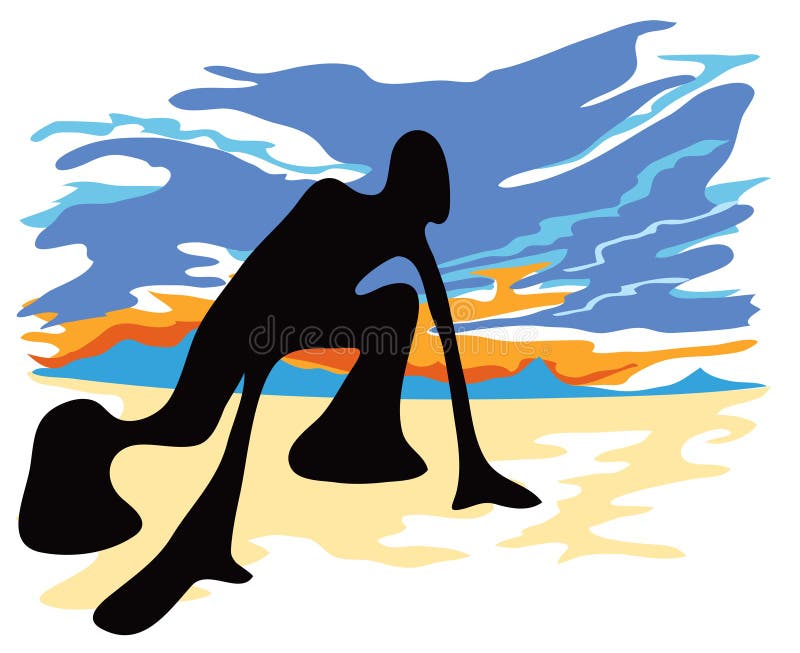 Bunch Start Athletics Shadow Man Run Stock Vector - Illustration of ...