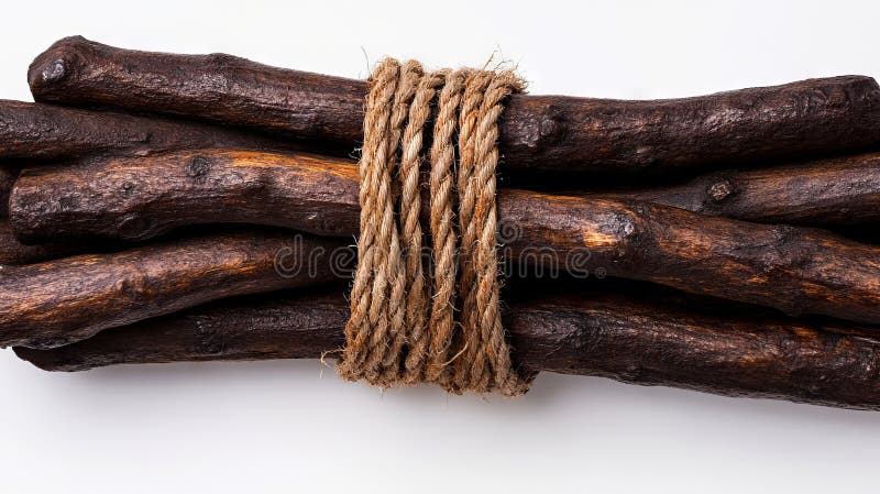 A Bunch of Sticks Tied Up with a Rope Stock Photo - Image of bundle ...