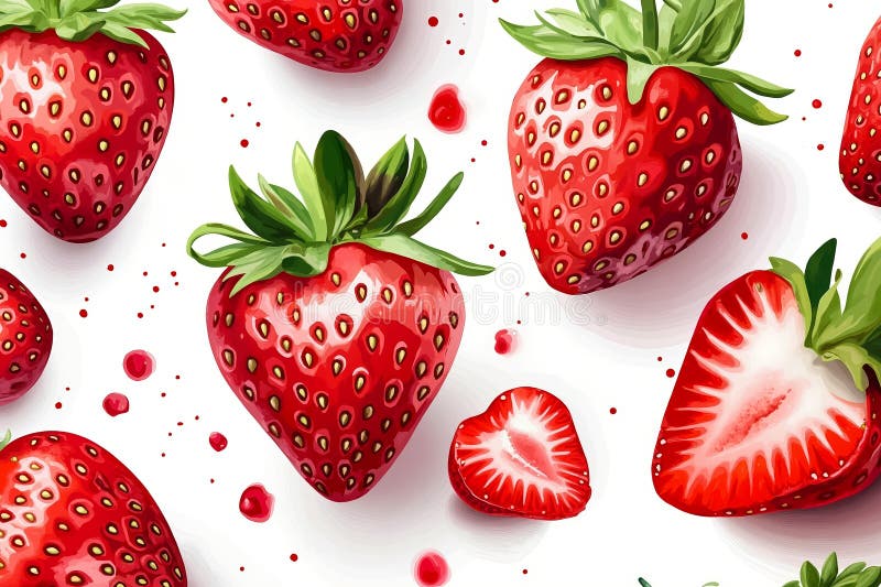 Stylized Strawberry Halves Stock Illustrations – 9 Stylized Strawberry ...