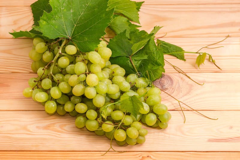 Bunch of the Sultana Grape with Vine on Rustic Table Stock Image ...