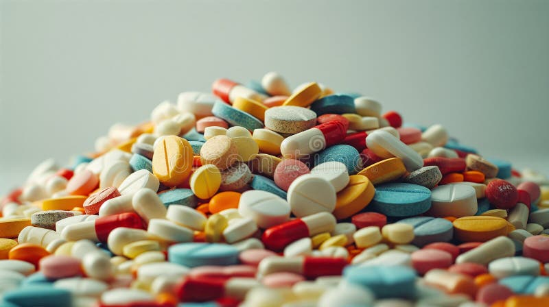 A Bunch of Tablets and Capsules. AI Generated Stock Illustration ...