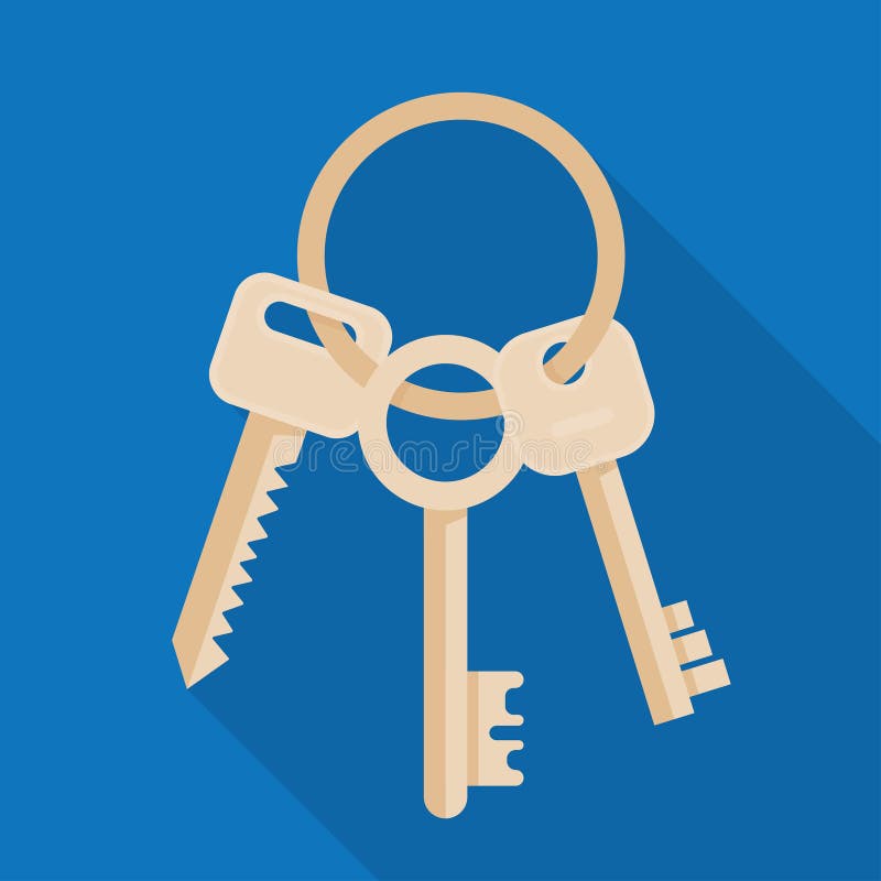 Bunch of three keys stock vector. Illustration of steel - 92204455