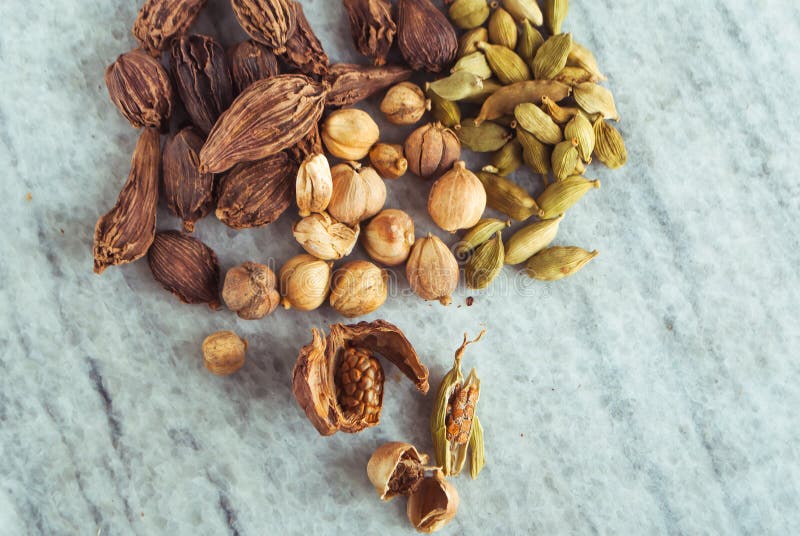 Bunch of Three Types of Cardamom Stock Photo - Image of objects, asian ...