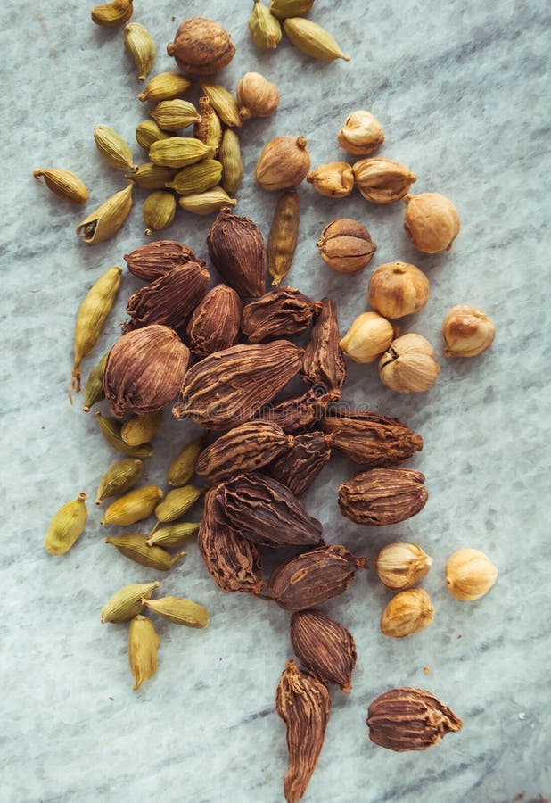 Bunch of Three Types of Cardamom Stock Image - Image of preparation ...