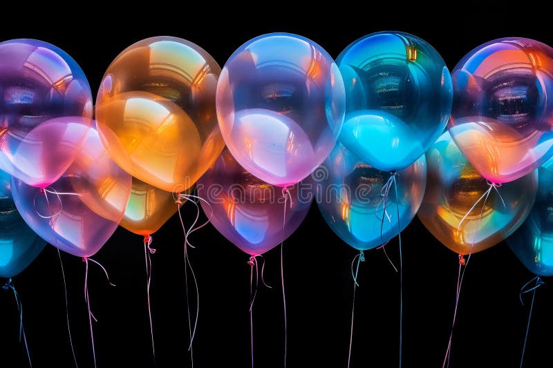 A Bunch of Translucent Balloons with a Subtle Iridescence Reflecting ...