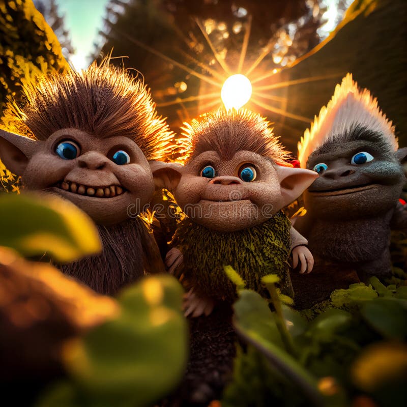 A Bunch of Trolls Taking a Selfie. AI Generated Stock Illustration ...