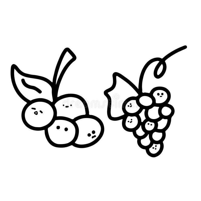 Adorable Grapes Illustrations Cute Hand Drawings for Creative Projects ...