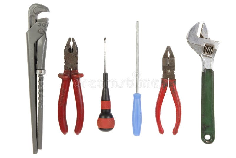 Old Isolated Tools:shears, Spatula, Hammer Stock Image - Image of ...