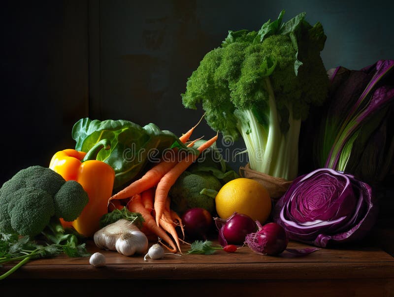 A Bunch of Vegetables that are on a Table. AI Generative Image Stock ...