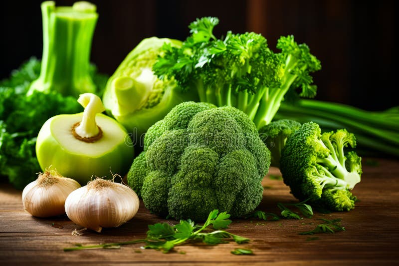 Bunch of Vegetables that are on Table Together, Including Broccoli ...