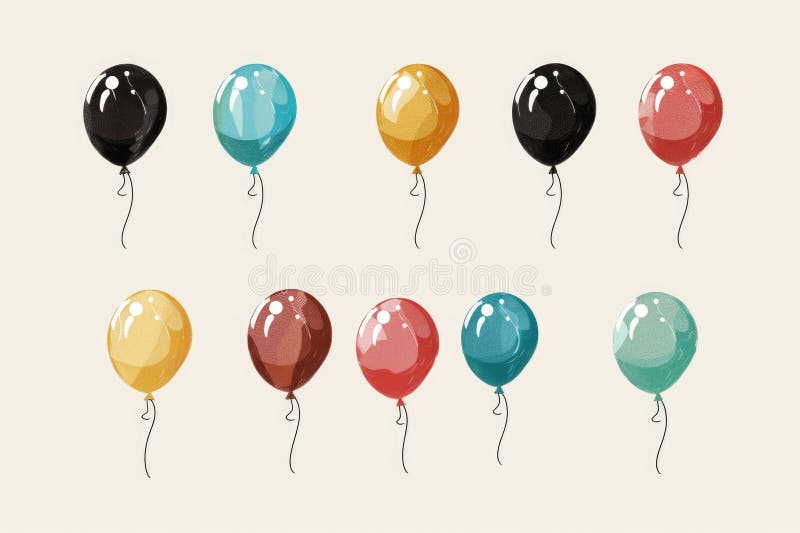 A Bunch of Vibrant Balloons Drifting through the Air Stock Photo ...