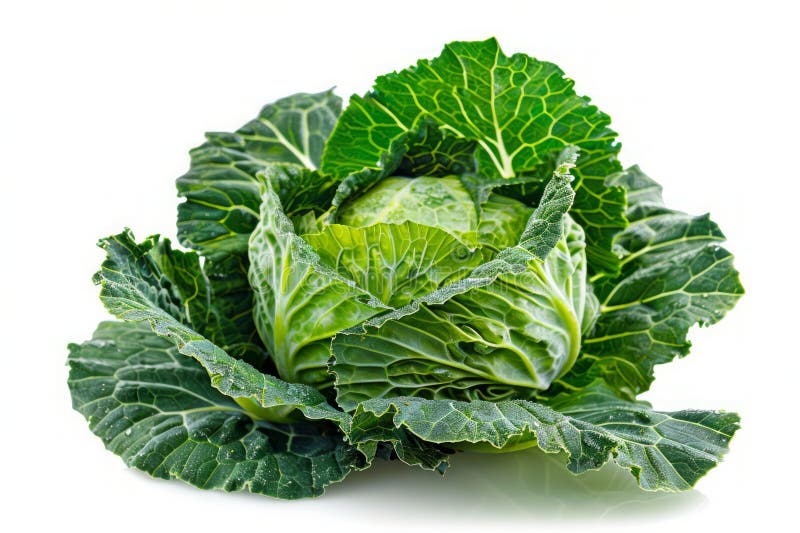 Fresh Cabbage on White Surface. Artificial Intelligence Image Stock ...