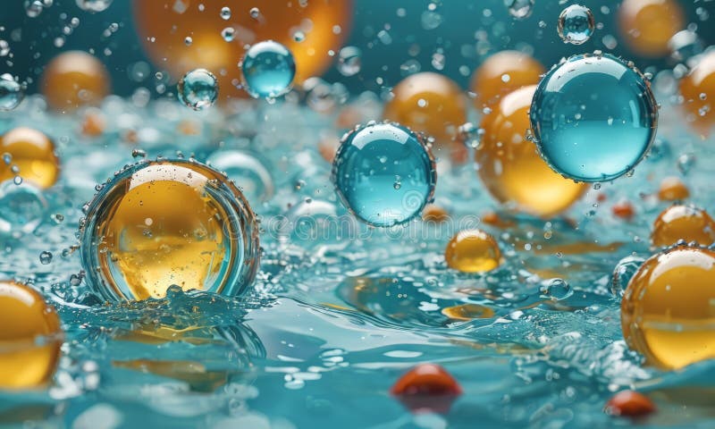 Bunch Water Bubbles Floating in the Air Stock Illustration ...