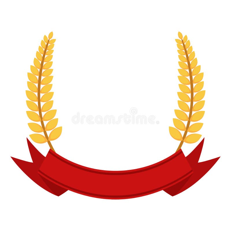 Bunch of Wheat Frame. Ribbon with Organic Food. Flat Style Stock ...