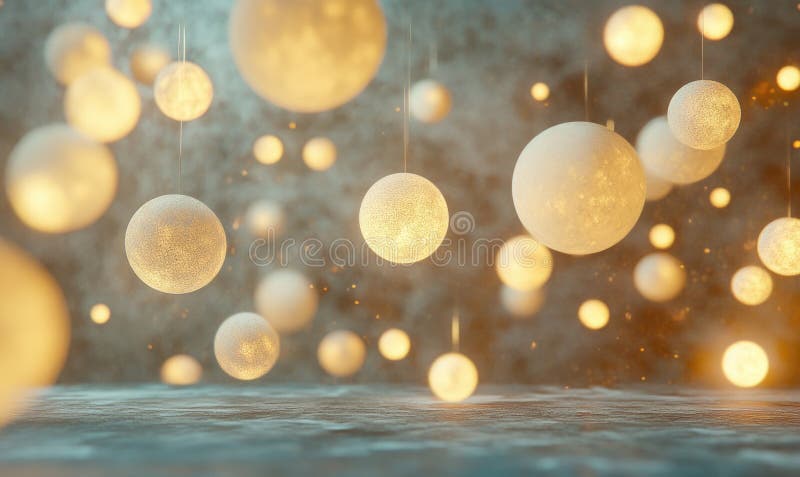 A Bunch of White Balls are Floating in the Air Stock Illustration ...