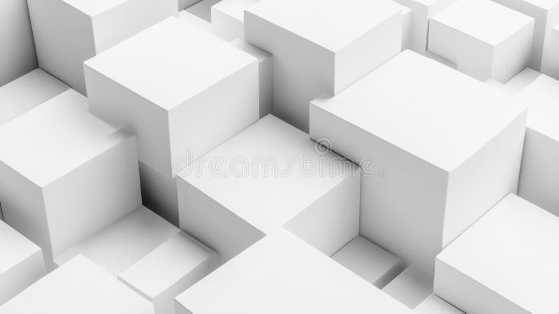 A Bunch of White Cubes are Stacked Together Stock Illustration ...