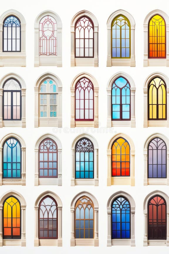 Bunch of Windows with Different Colored Windows on Them, All of Which ...