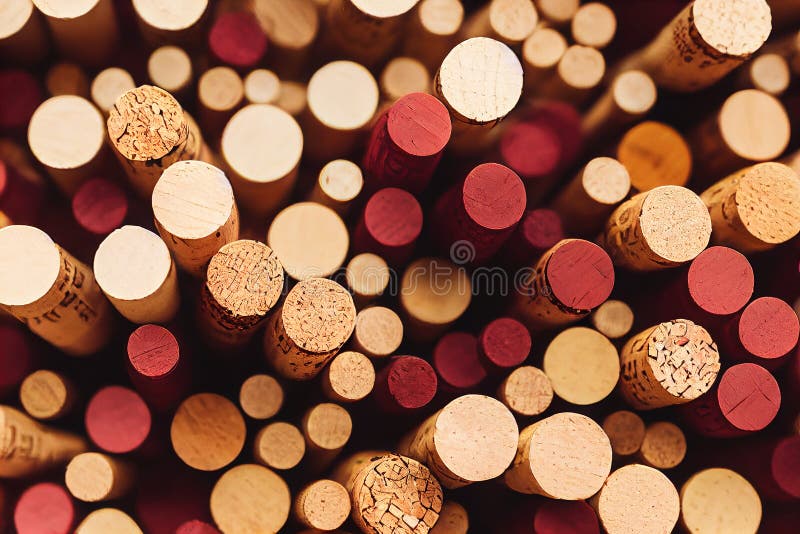 A Bunch of Wine Corks are Stacked Together in a Pile with a Red Background and a Red Background ...