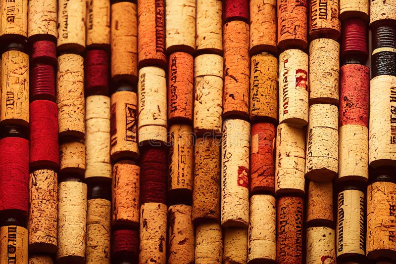 A Bunch of Wine Corks Stacked on Top of Each Other with a Red String on ...