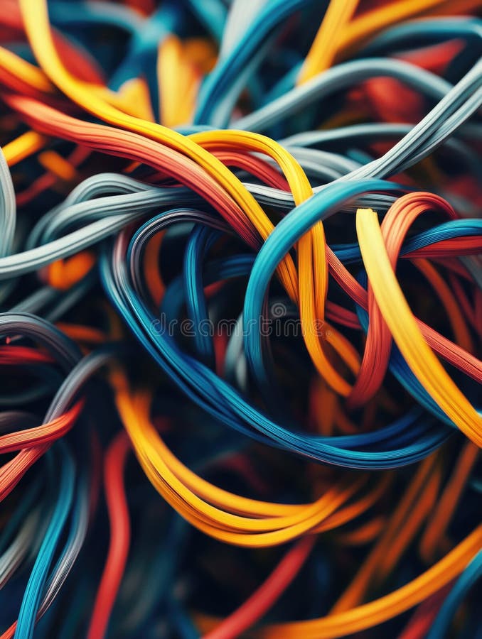Bunch of Wires Close Up stock image. Image of programming - 374505203