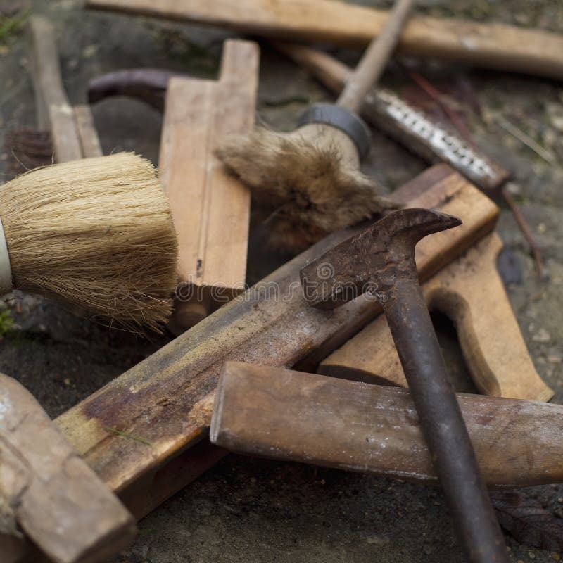Bunch of working tools stock photo. Image of brush, equipment - 169691572