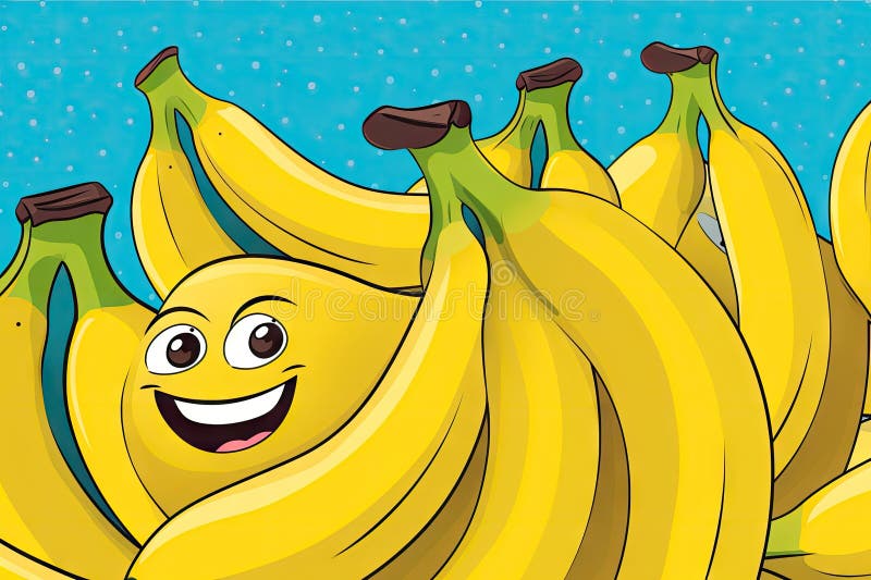A Bunch of Yellow Bananas with a Happy Face on Them. Generative Ai ...