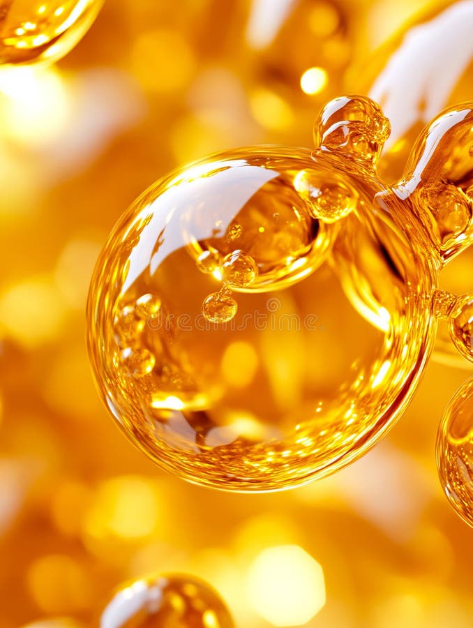 A Bunch of Yellow Bubbles Floating in the Air Stock Photo - Image of ...