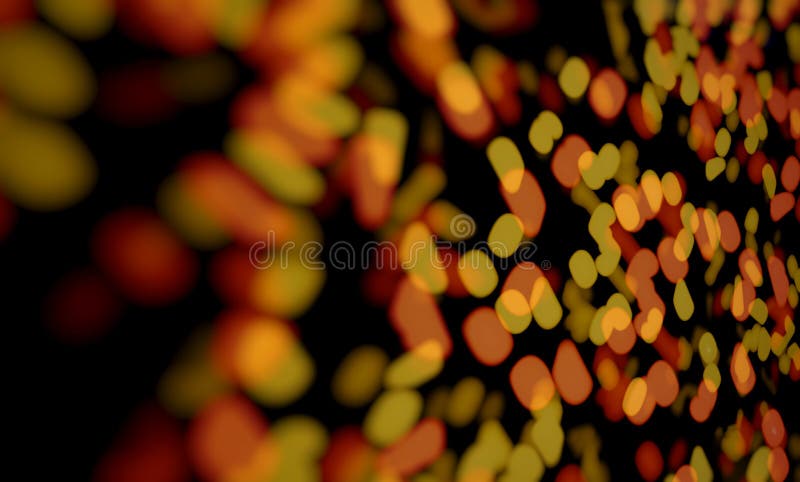 A Bunch of Yellow and Orange Glowing Dots on a Dark Background Stock ...