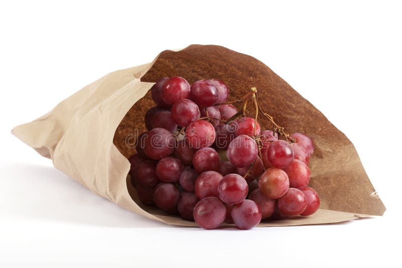 Bunches of Grapes in Paper Bag Stock Image - Image of market, pocket ...