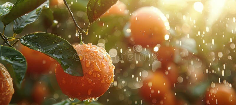 Bunches of Oranges on an Orange Tree Stock Photo - Image of farm, ripe ...