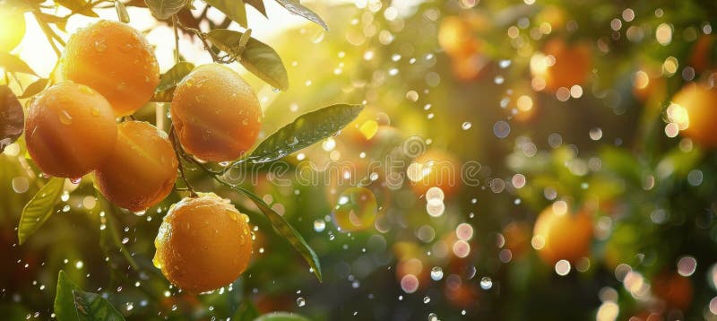 Bunches of Oranges on an Orange Tree Stock Image - Image of shiny ...