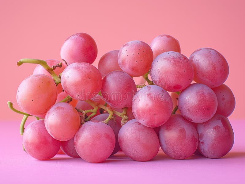 Bunches of Pink Grapes Close Up Stock Illustration - Illustration of ...