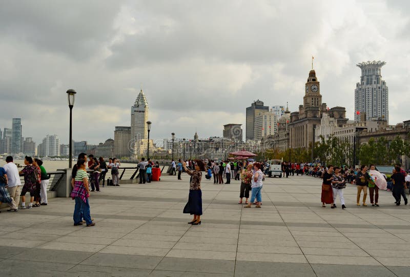 Tourists at the Bund or Waitan , Shanghai, China Editorial Stock Photo ...