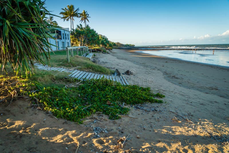 Bundaberg Beach at Sunset in Queensland, Australia Stock Photo - Image ...