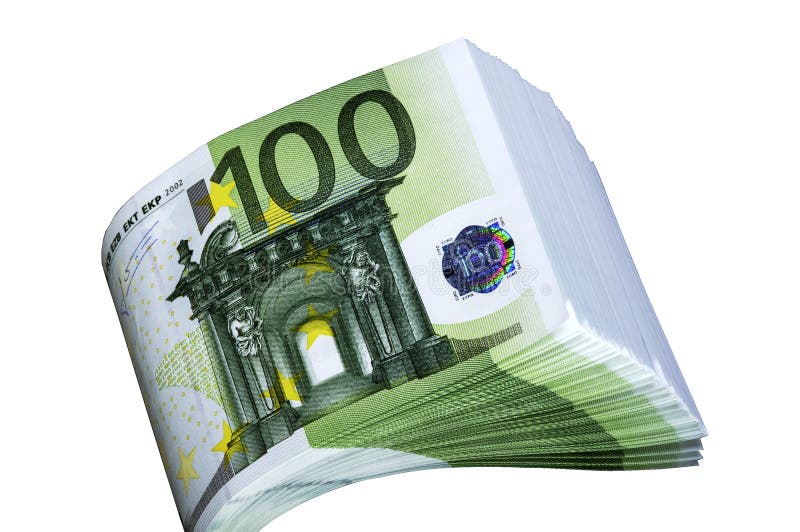 Bundel Van Geld 100 Euro Op Een Witte Achtergrond Stock Afbeelding ...