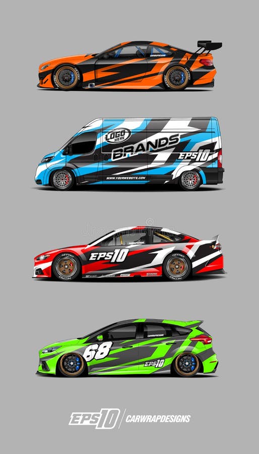 Car Livery Design Vector. Graphic Abstract Stripe Racing Background ...