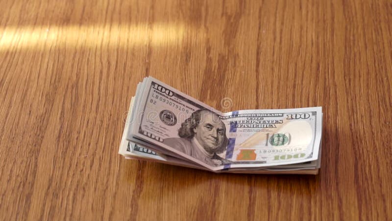Bundle of American USD Money is on Table Stock Video - Video of bill ...