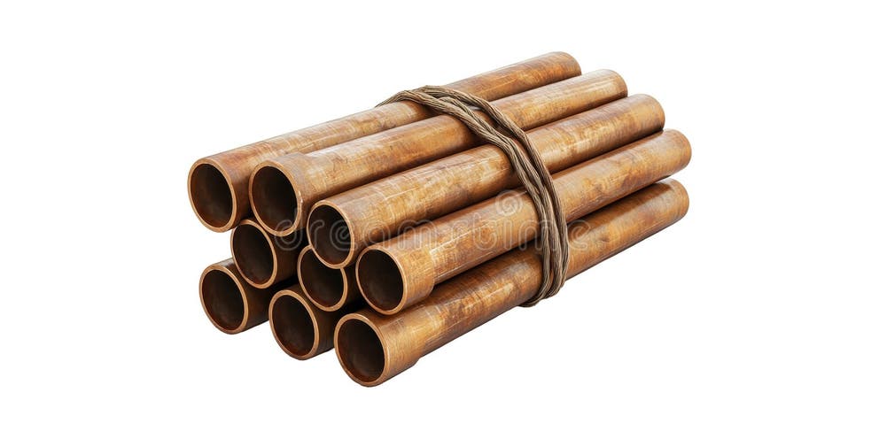 Bundle of Bamboo Sticks Tied with Rope Isolated on Transparent ...