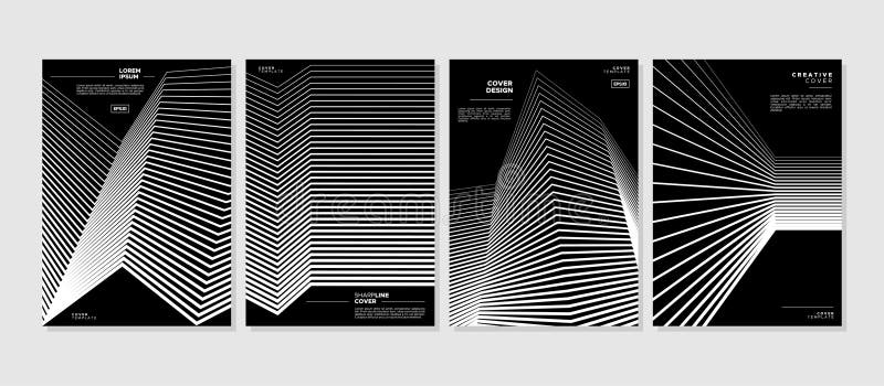 Bundle of Blend Line Abstract A4 Cover Design. Modern Technology Line ...