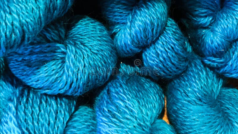 Bundle of bright blue yarn stock image. Image of blue - 153762755