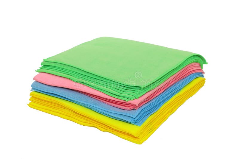 Bundle of Brightly Coloured Cleaning Cloths Stock Photo - Image of ...