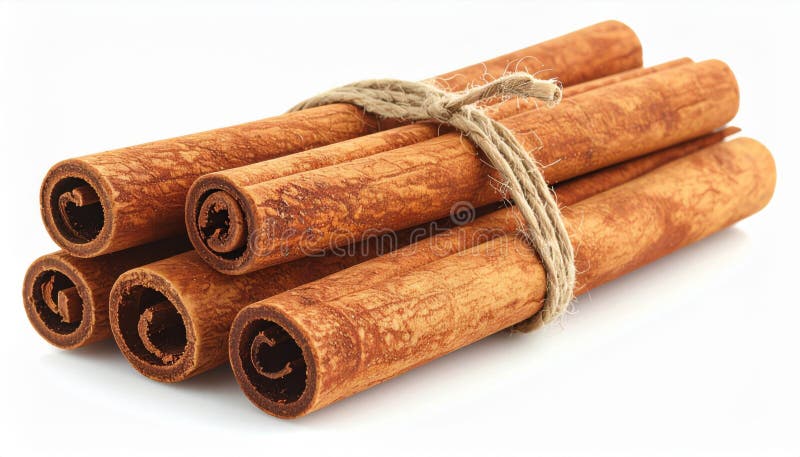 Bundle of Brown Cinnamon Sticks on White Background Stock Illustration ...