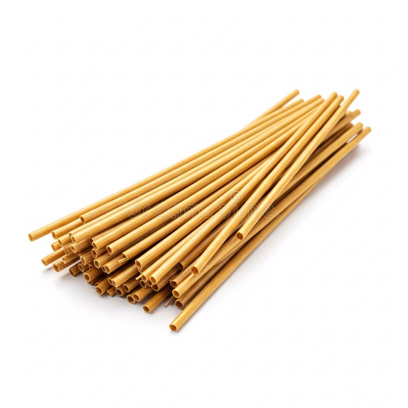 A Bundle of Brown Paper Drinking Straws, Isolated Stock Illustration ...