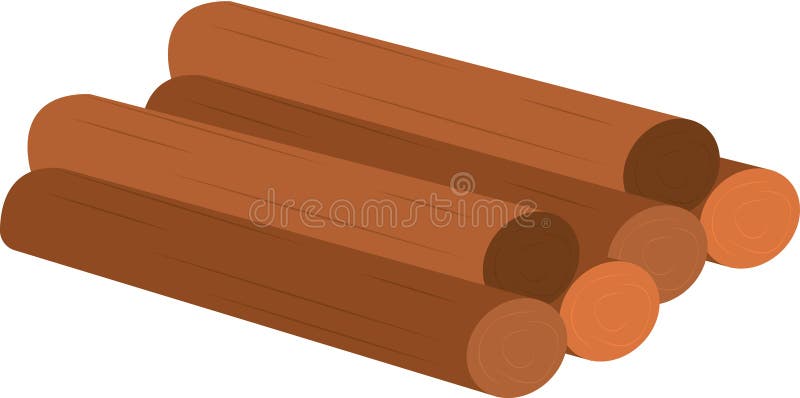 Bundle of Brown Wooden Logs. Vector Stock Vector - Illustration of pile ...