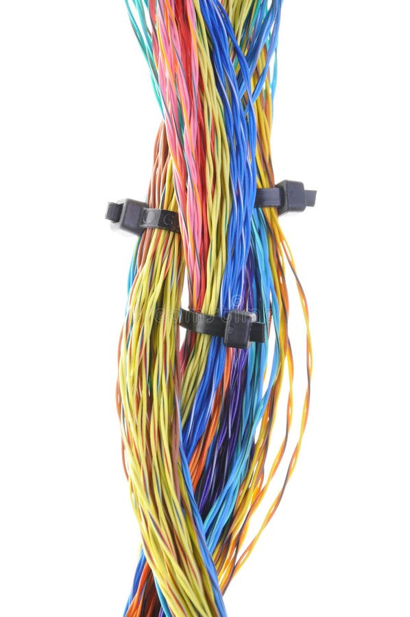 Bundle of Cables with Cable Ties Stock Image - Image of industrial ...