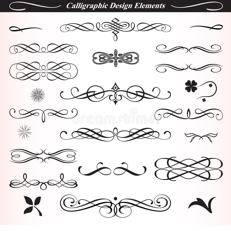 Calligraphic Design Elements 02 Stock Vector - Illustration of template, vintage: 30307055