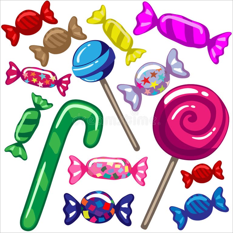 Bundle of Candy Vector Illustration Stock Vector - Illustration of ...