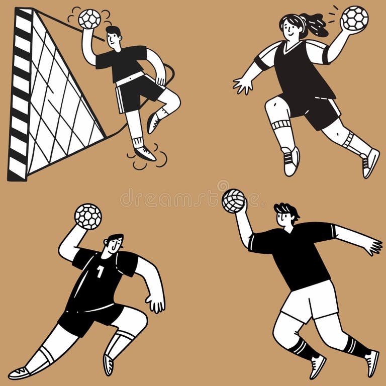 Bundle Cartoon Handball Art and Illustrator Eps Stock Vector ...