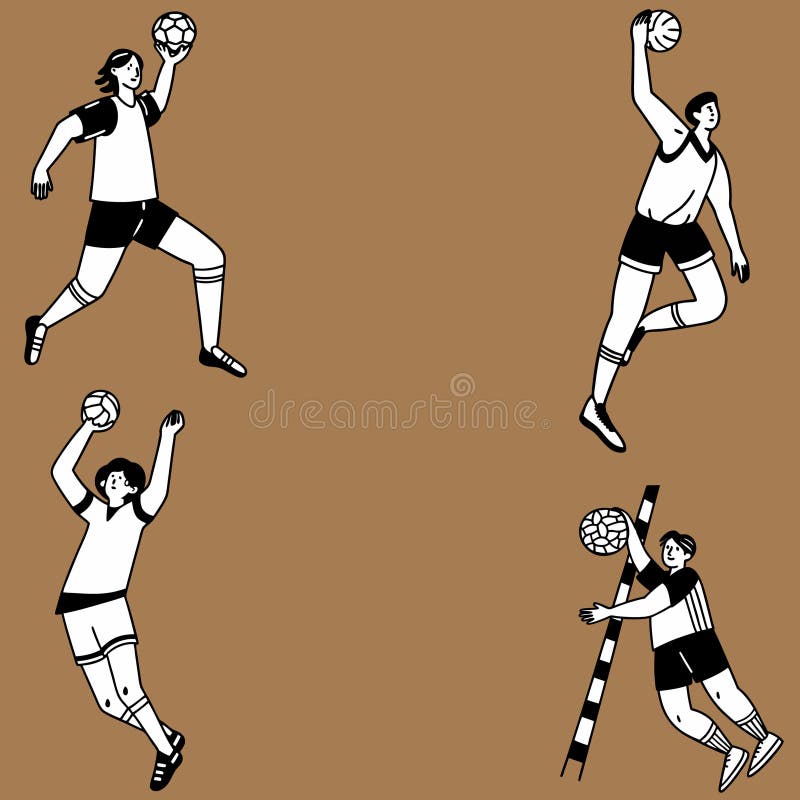 Bundle Cartoon Handball Art and Illustrator Eps Stock Illustration ...