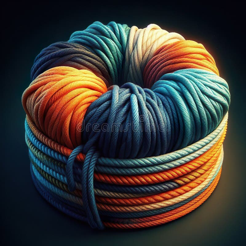 Bundle of Colored Ropes, Square Picture Stock Photo - Image of ...